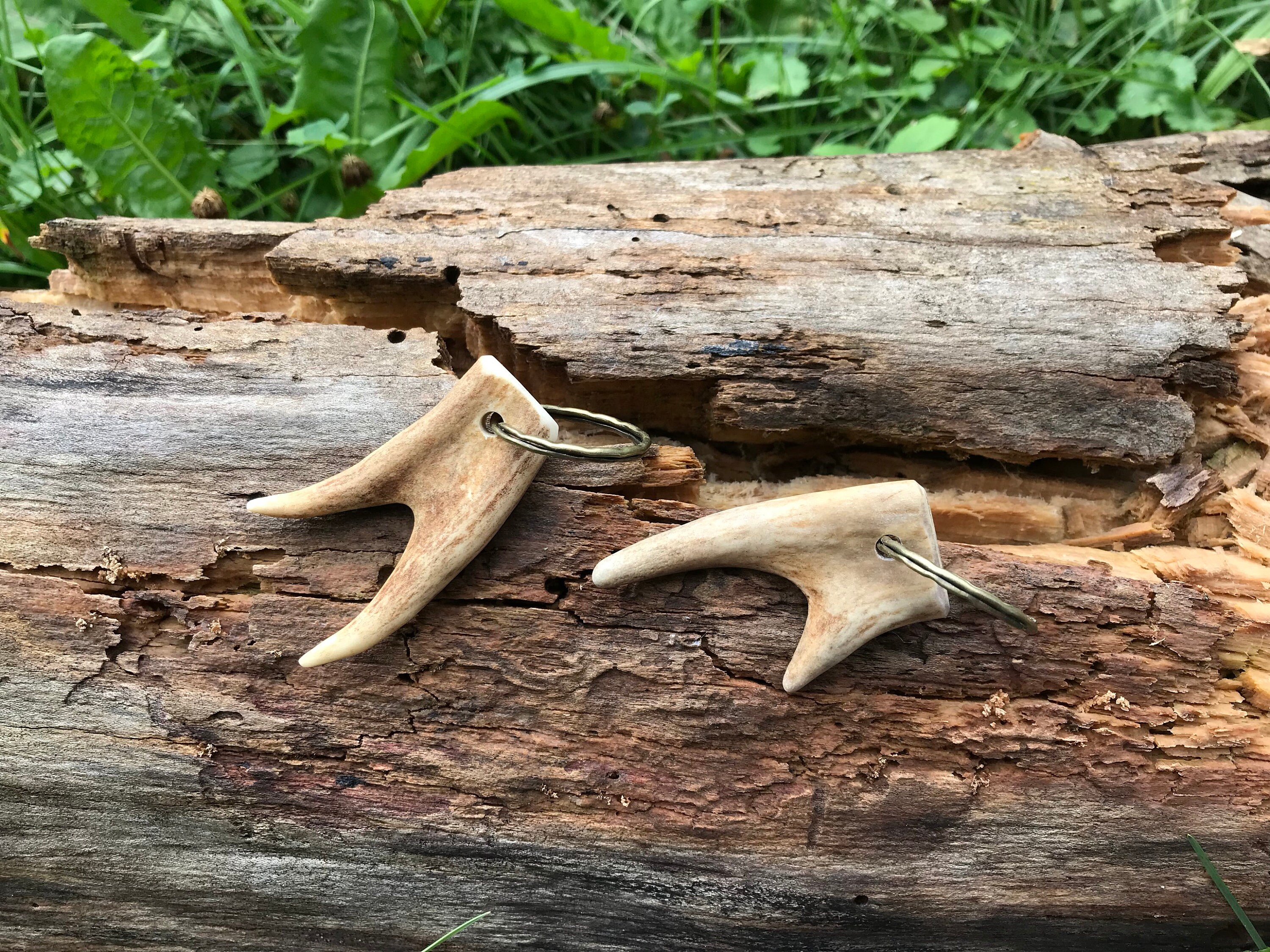 Couple's Key Rings Made From Natural Whitetail Deer Antler & Antiqued ...