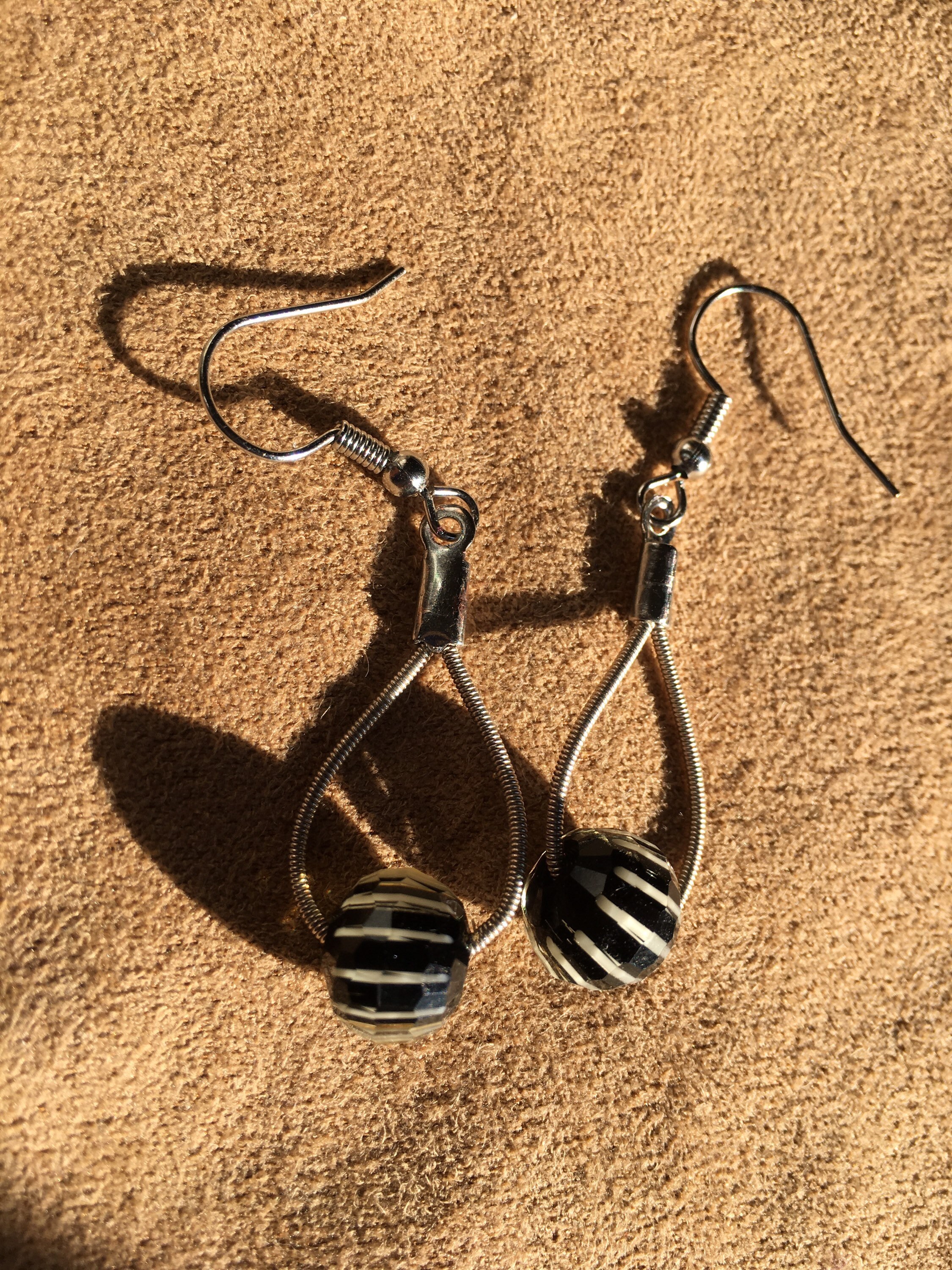 Up-Cycled Guitar String Earrings, Recycled Nylon Guitar String Jewelry ...