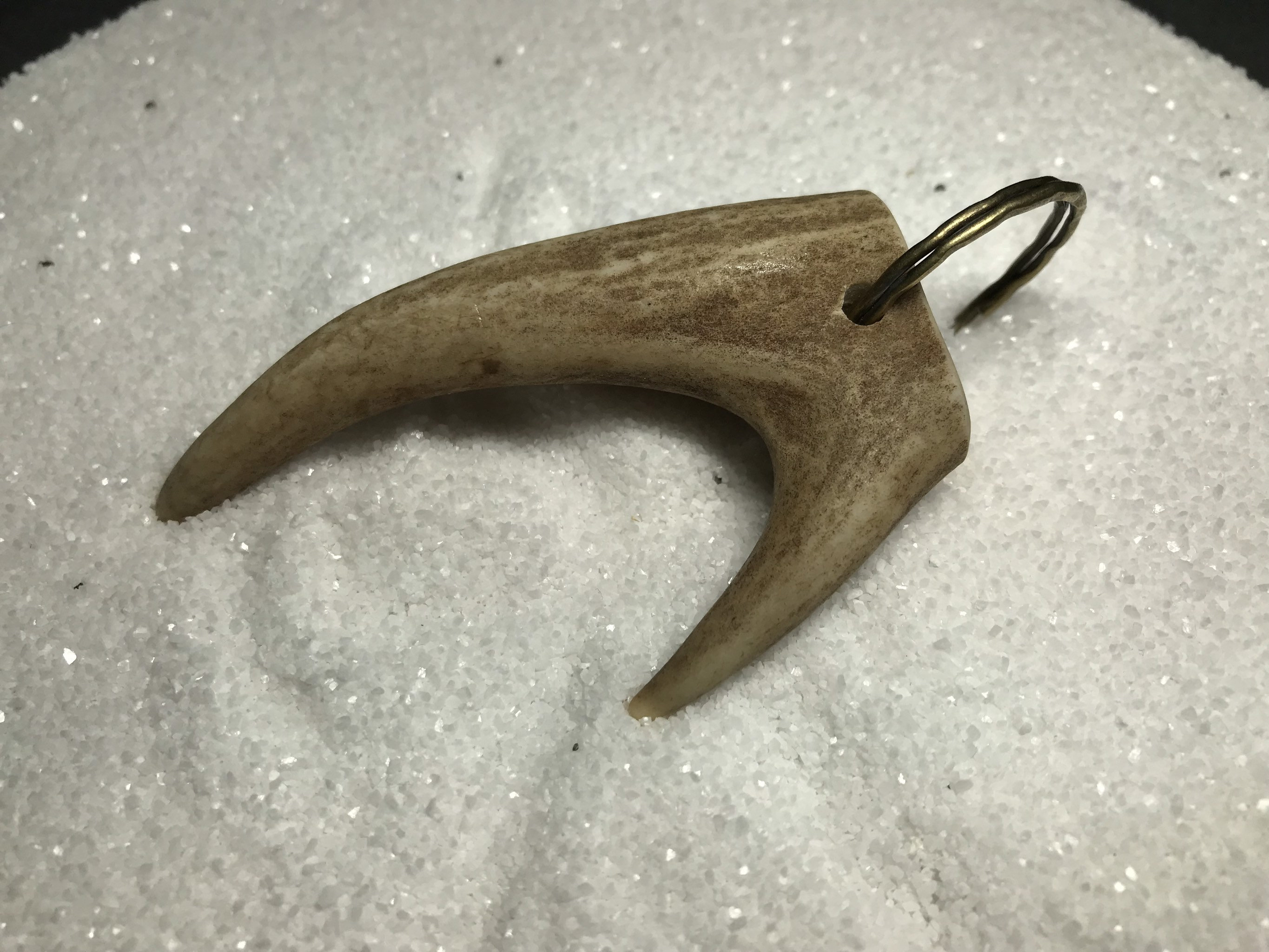 Antler Keychain, Natural Deer Antler Keychain, Antiqued Bronze Key Ring ...