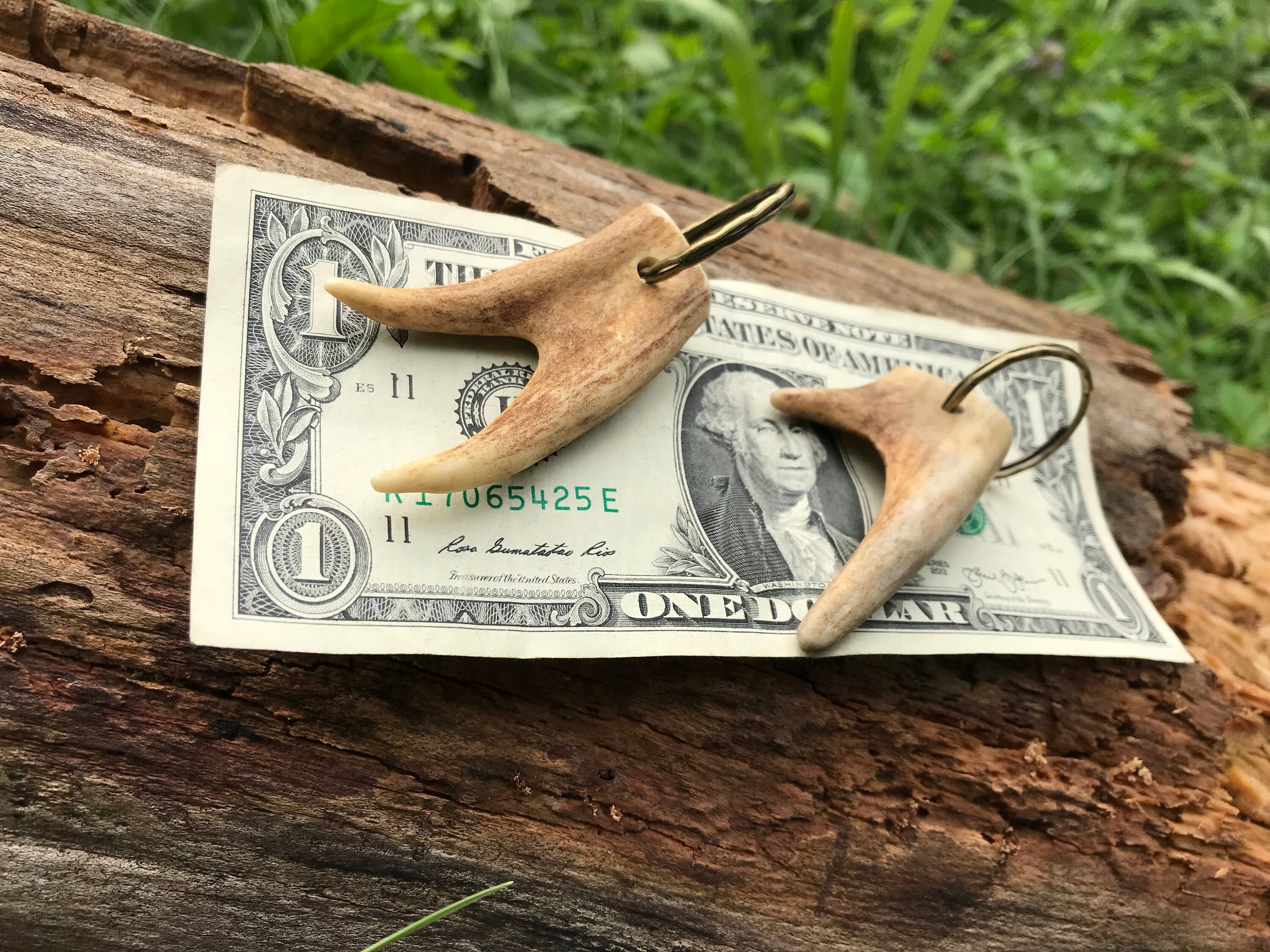 Couple's Key Rings Made From Natural Whitetail Deer Antler & Antiqued ...