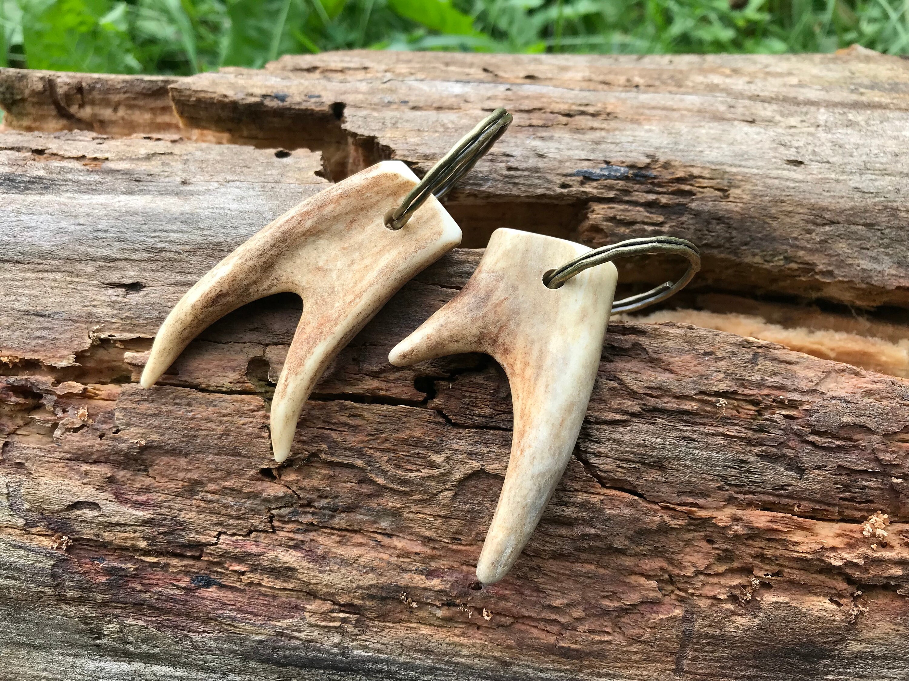 Couple's Key Rings Made From Natural Whitetail Deer Antler & Antiqued ...