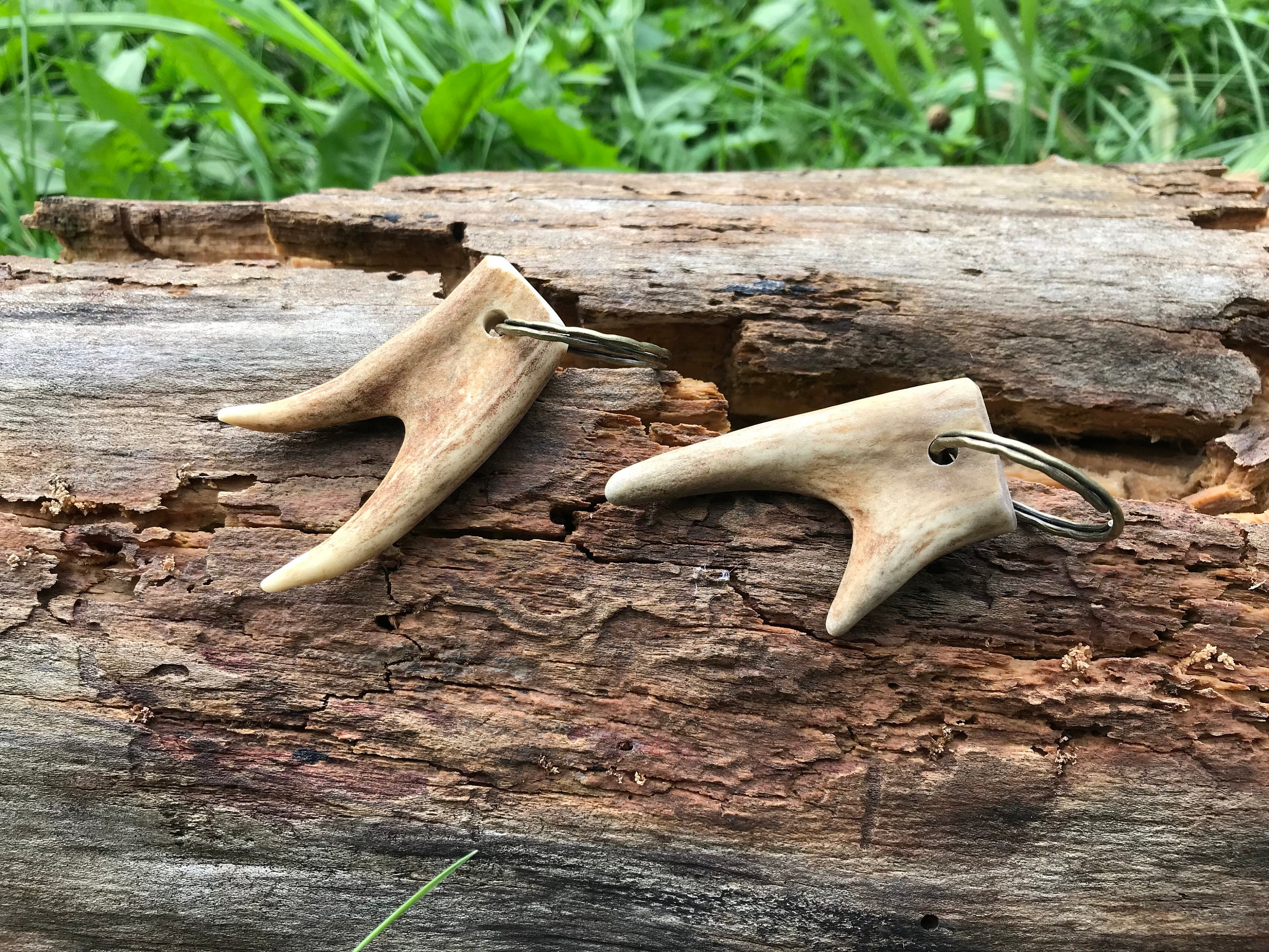 Couple's Key Rings Made From Natural Whitetail Deer Antler & Antiqued ...
