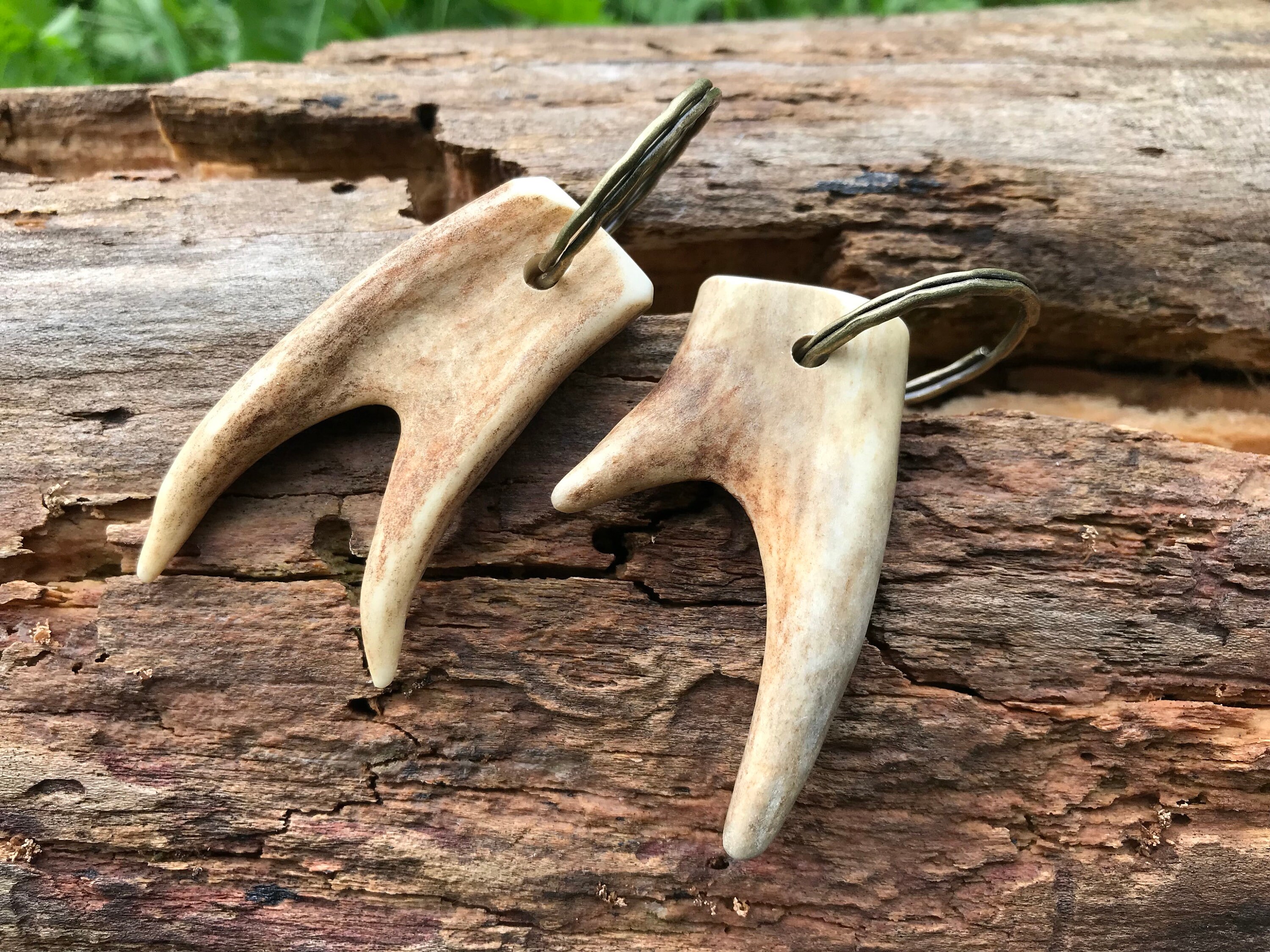 Couple's Key Rings Made From Natural Whitetail Deer Antler & Antiqued ...
