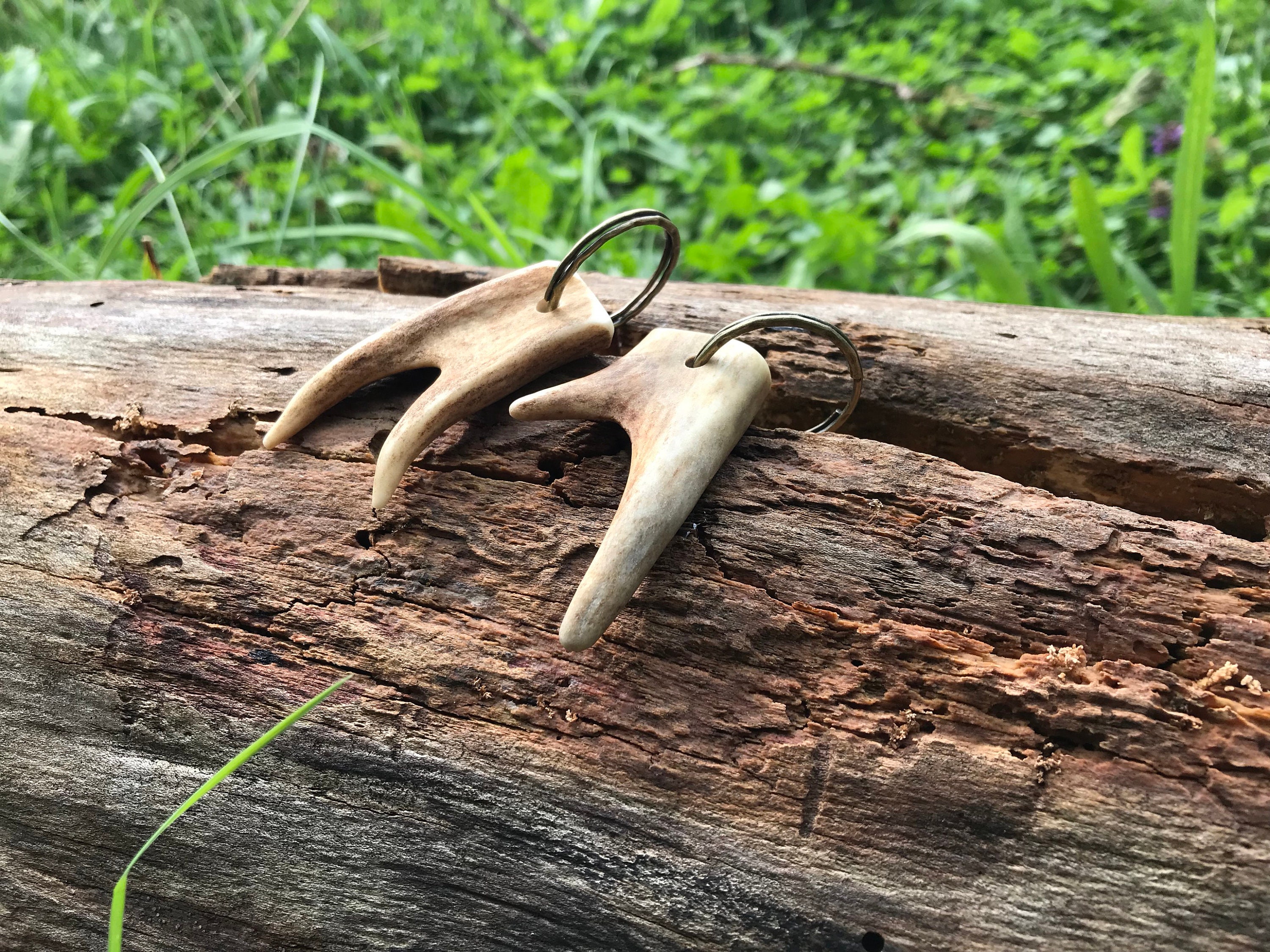 Couple's Key Rings Made From Natural Whitetail Deer Antler & Antiqued ...