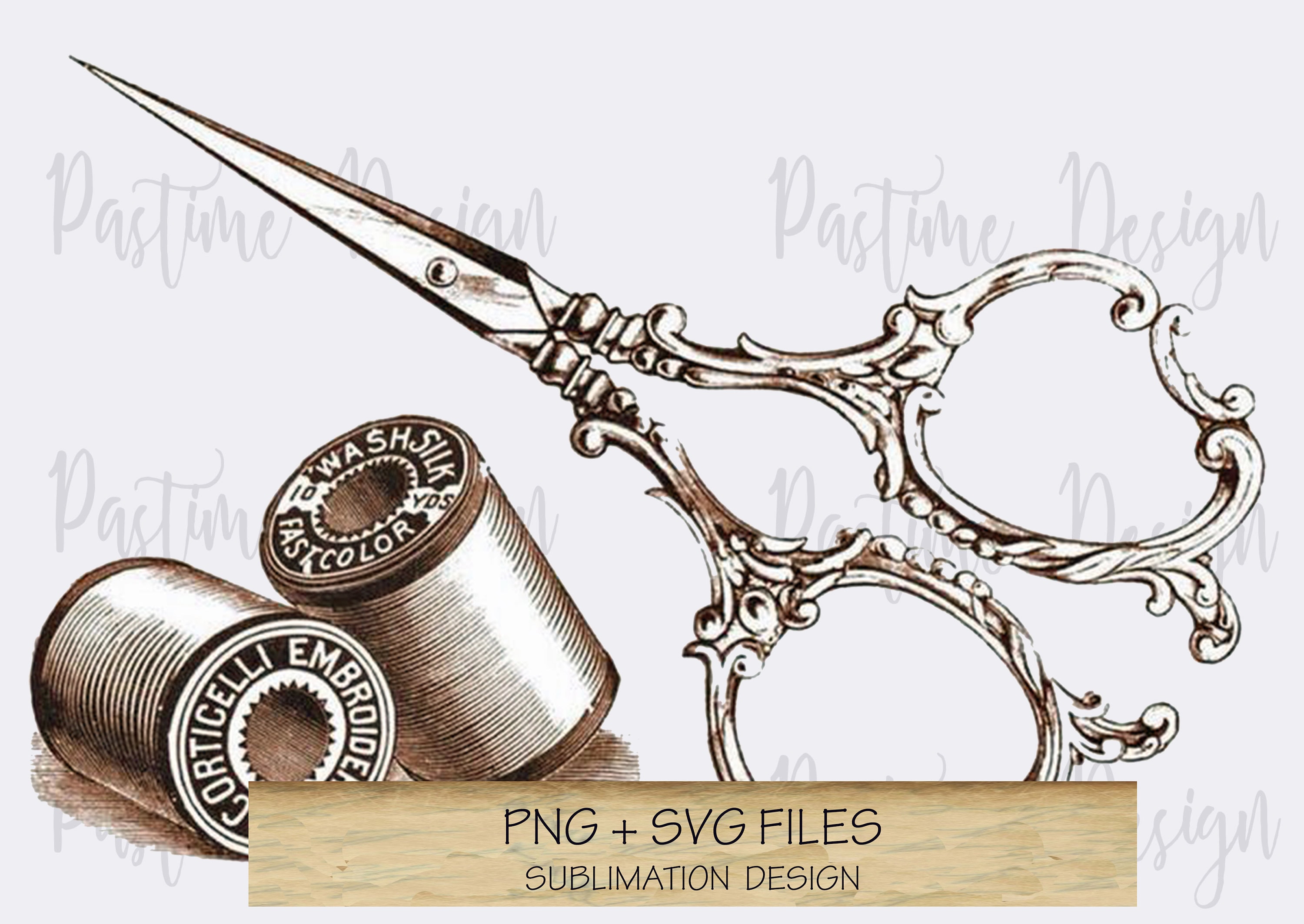 Antique Sewing Png,vintage Scissors Png,vintage Sewing Image,vintage ...