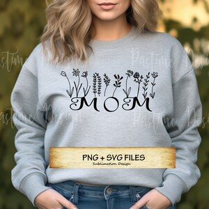 Mom Floral PNG, Mom PNG, Mom SVG, Mom With Flowers Png, Floral Mom Svg ...