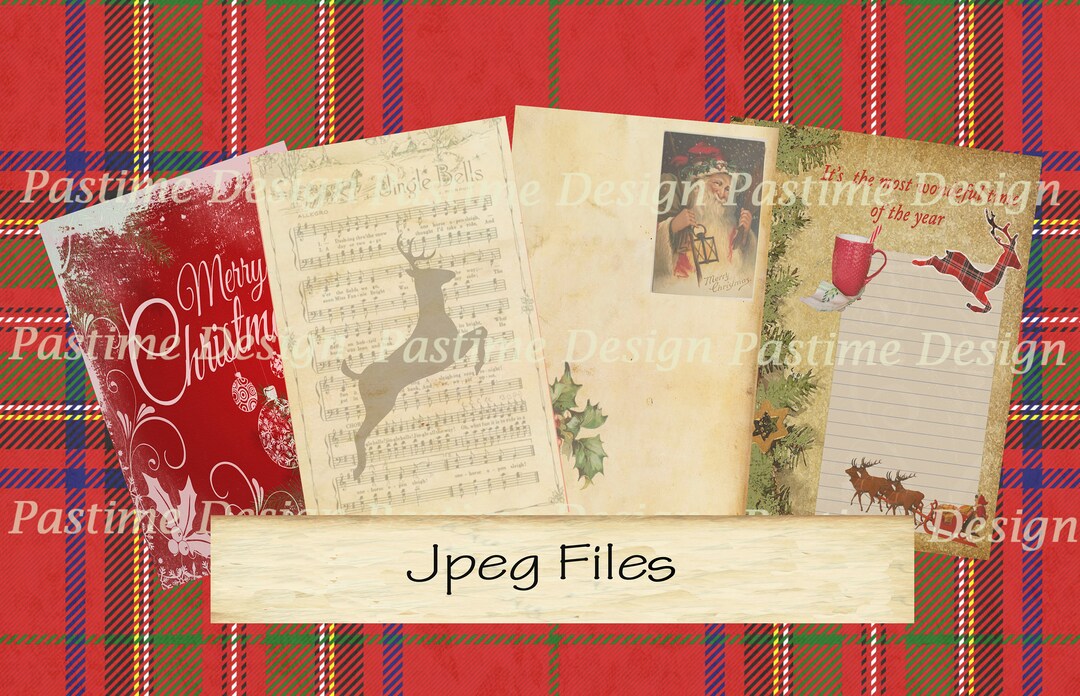 Vintage Look Christmas Papers,christmas Images,instant Download ...