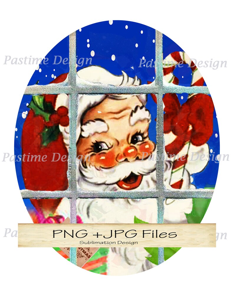 Vintage Santa Image,santa in a Window Clipart,santa Printable Image ...