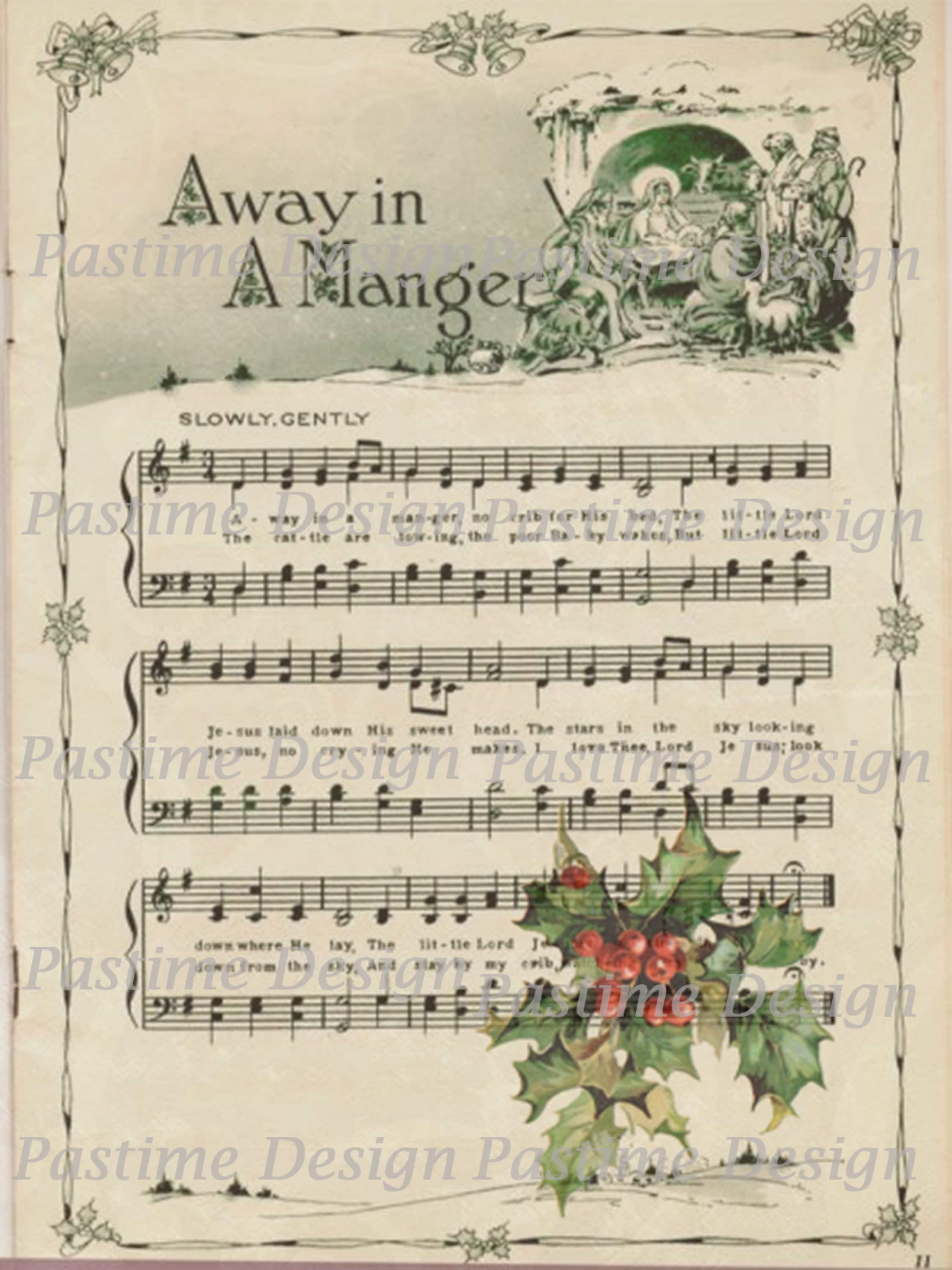 Vintage Christmas Carol Sheetsinstant Downloadfour Christmas - Etsy