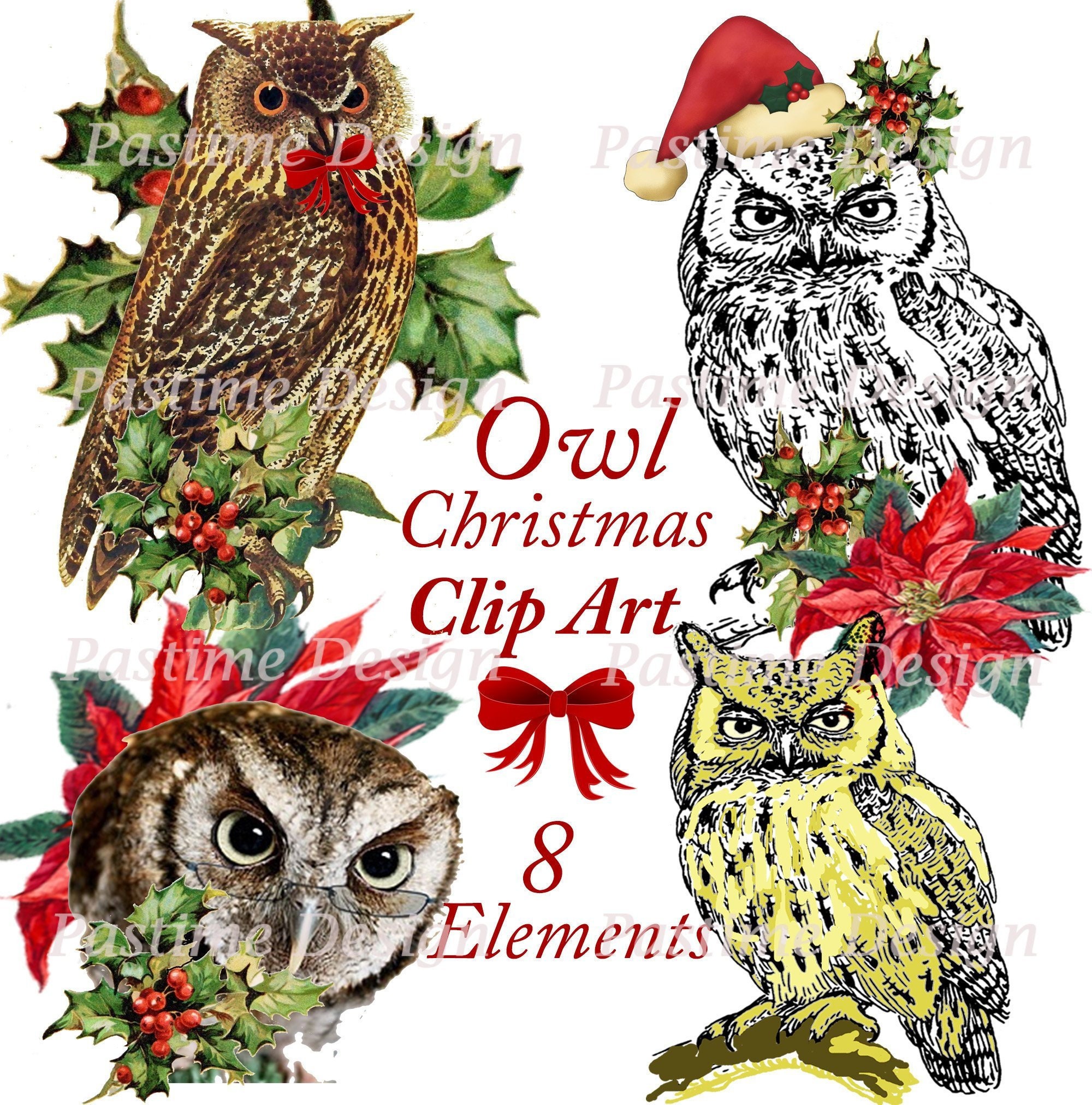Christmas Owl Clip Art