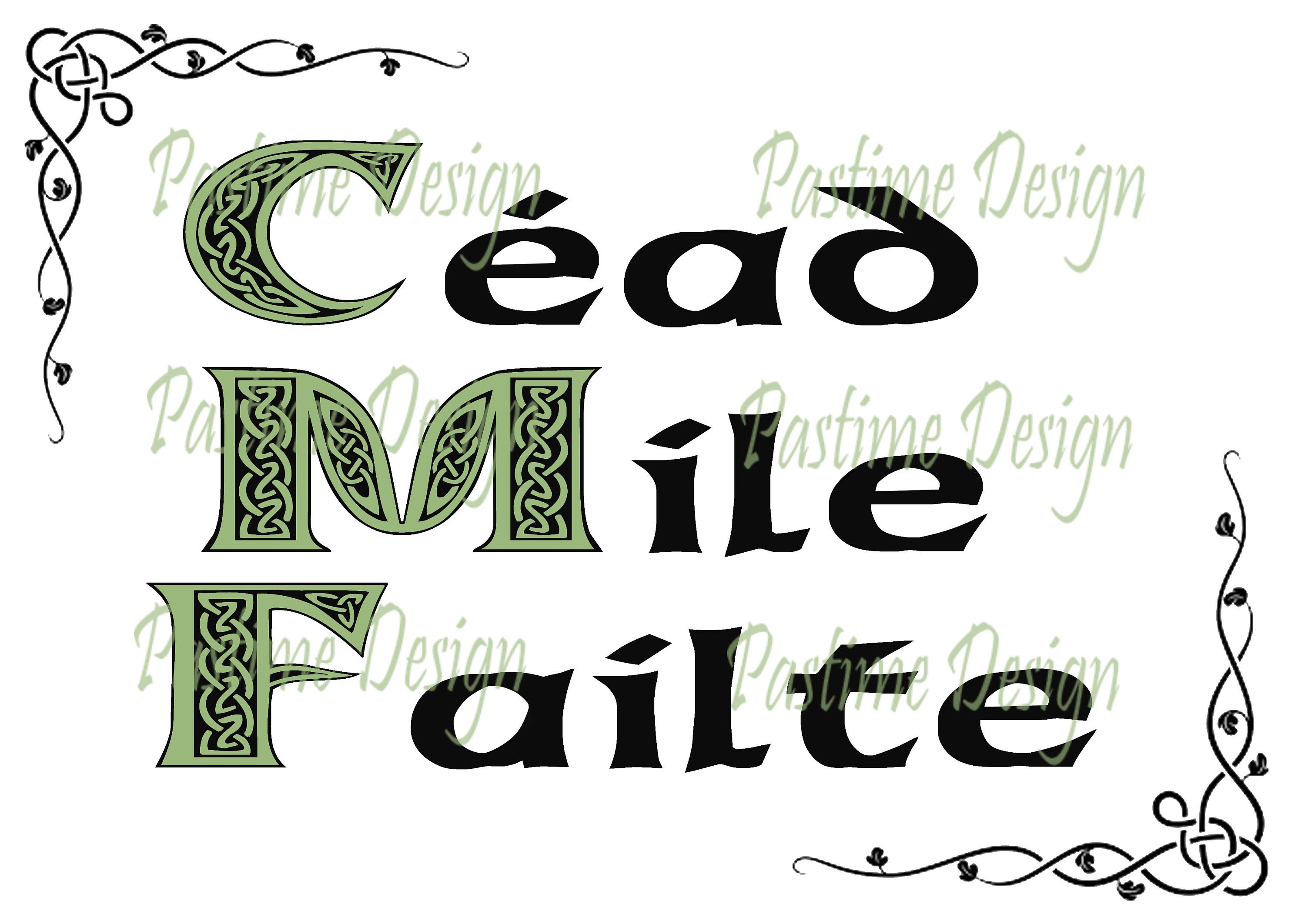 Instant download Céad Míle Fáilte image transfer Irish | Etsy