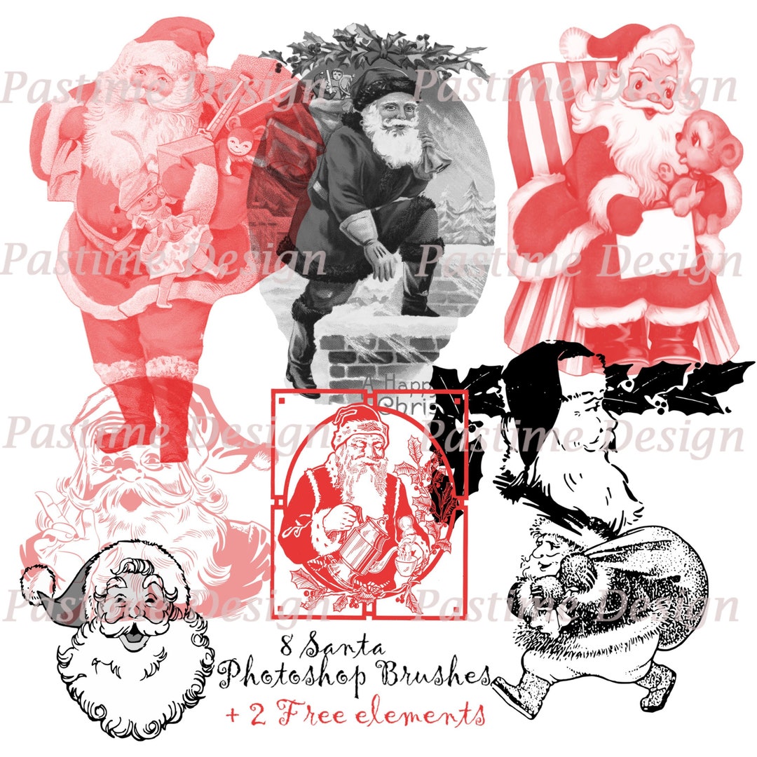 Santa Photoshop Brushes, Christmas Photoshop Brushes,instant Download ...