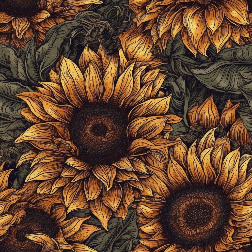 Seamless Sunflower Pattern - Etsy
