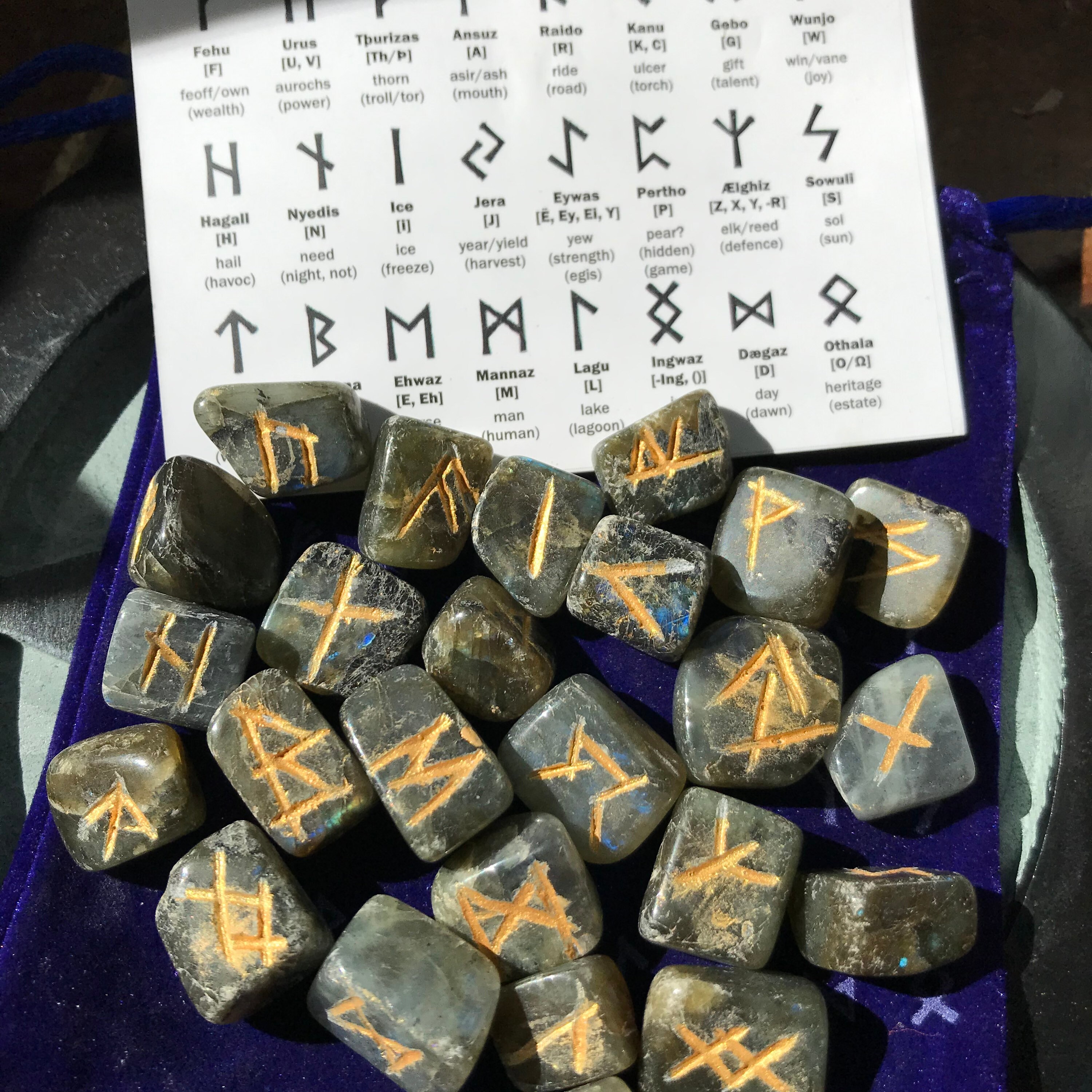 Rune Crystal Set Engraved Runes Choose Clear Quartz | Etsy