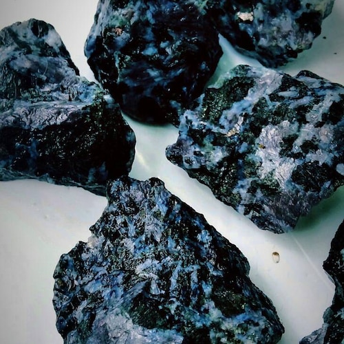 Indigo Gabbro Natural Mystic Merlinite Raw Stone Rough - Etsy