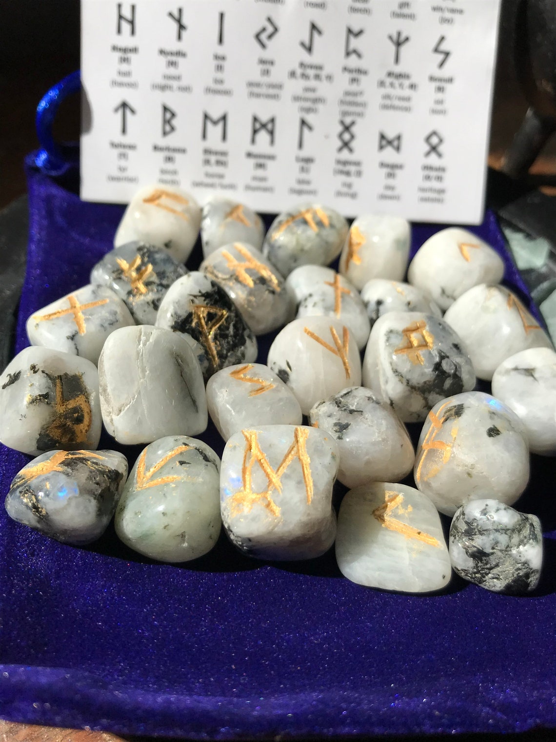 Rune Crystal Set Engraved Runes Choose Clear Quartz | Etsy