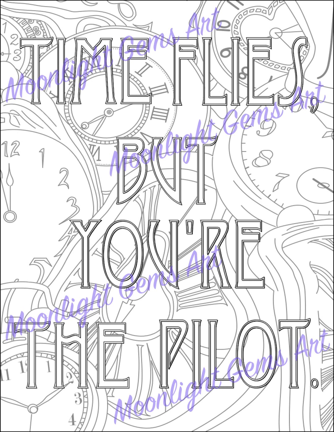 Time Flies but You're the Pilot Colouring Page Poster - Etsy