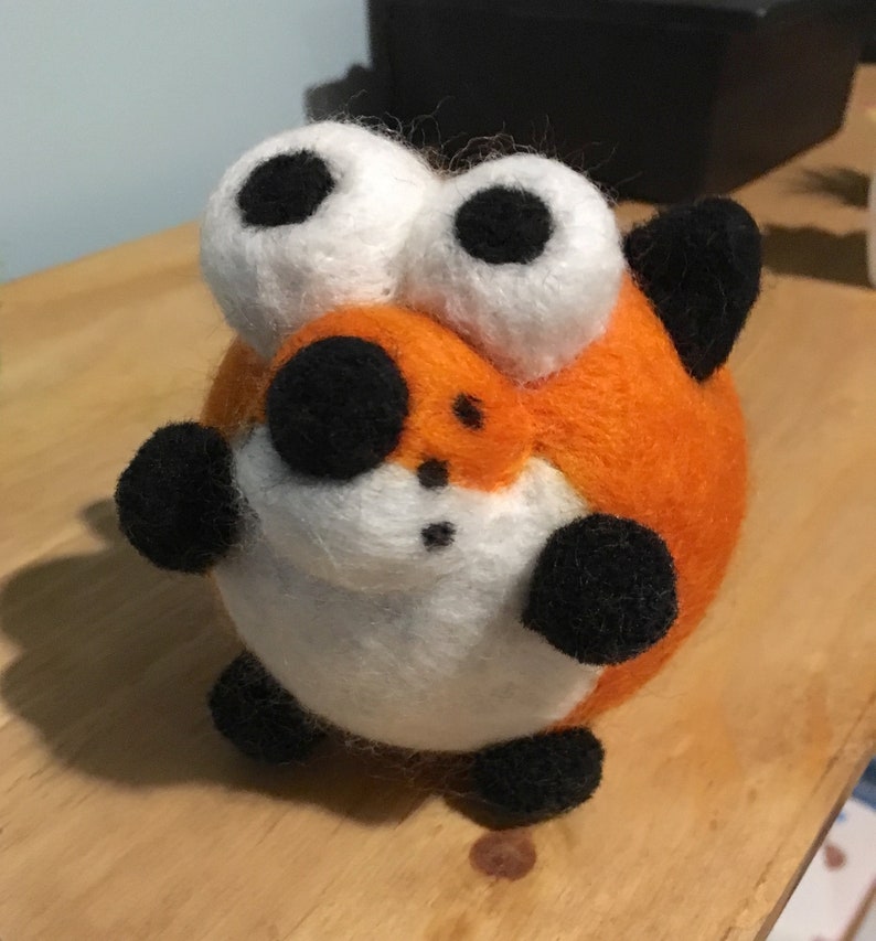 Cute Little Chubby Fox Needle Felt Wool Goggly Eyes - Etsy