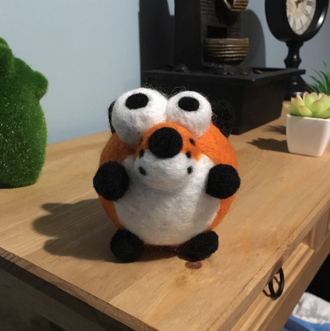 Cute Little Chubby Fox Needle Felt Wool Goggly Eyes - Etsy