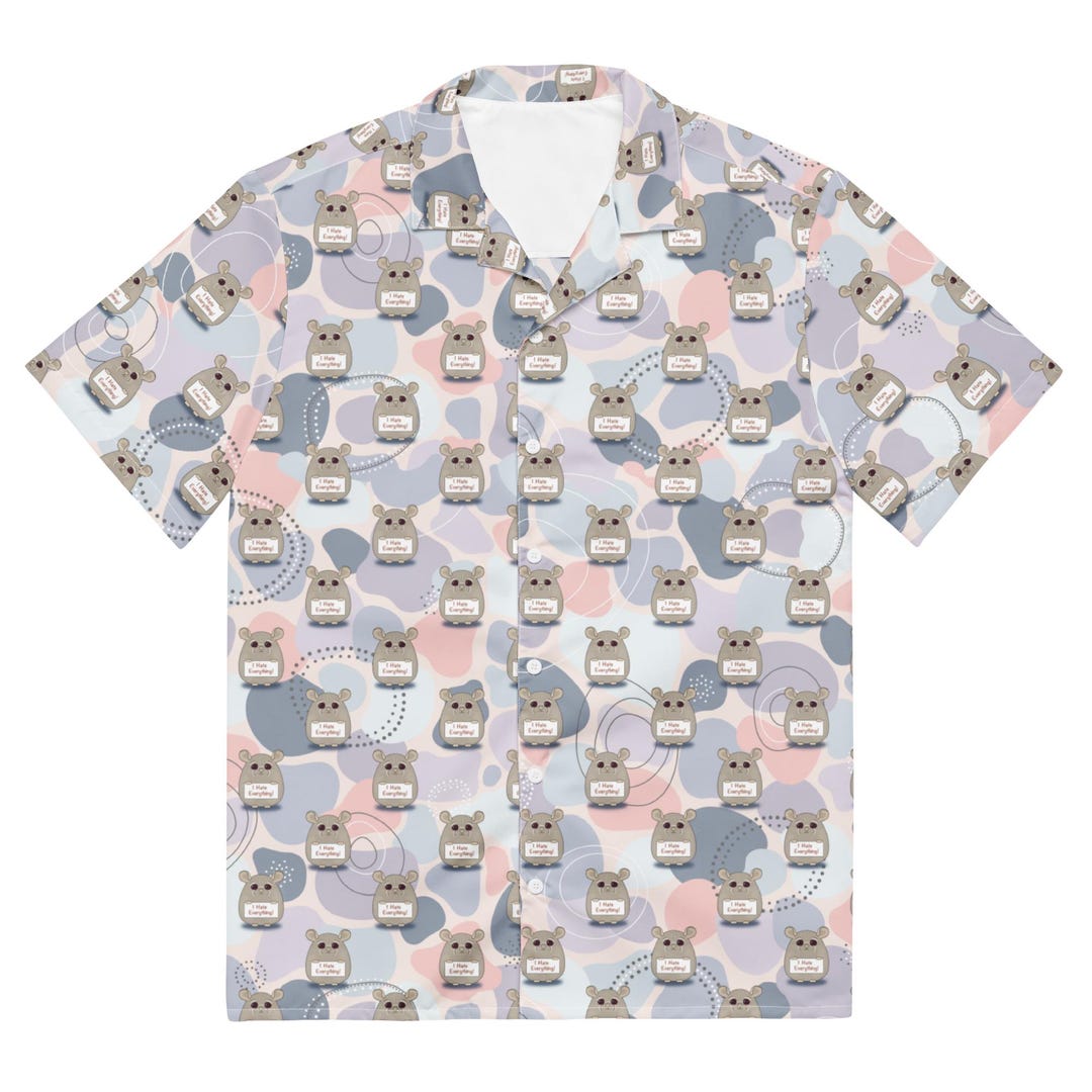 Cheeky Chins • Chinchilla • I Hate Everything • Unisex Button Shirt - Etsy