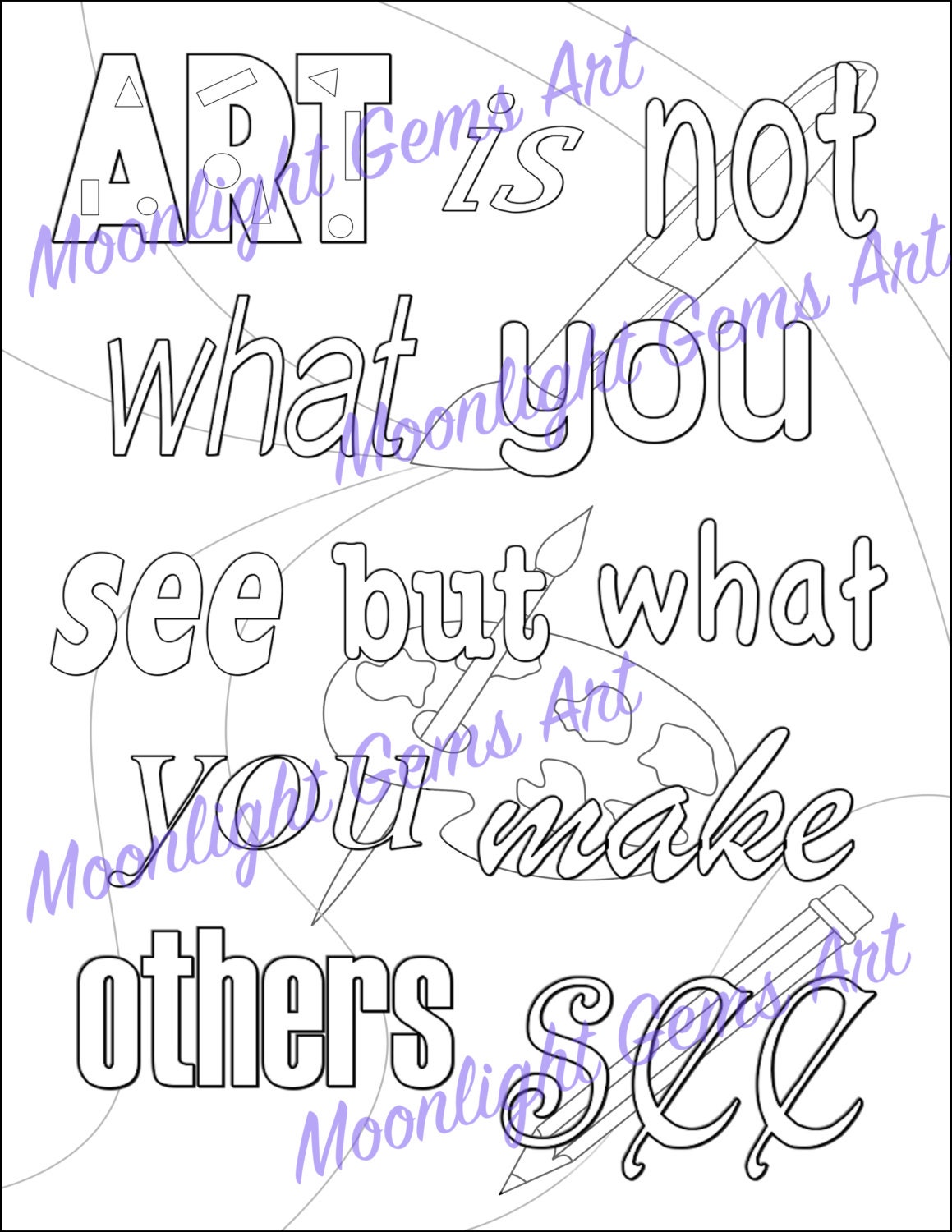 Art is Not What You See... Colouring Page Poster | Etsy