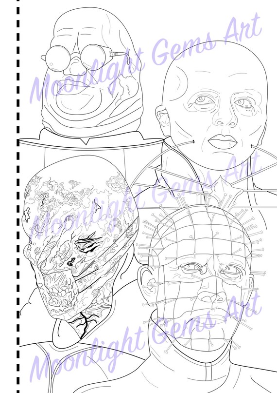 Hellraiser Colouring Page Poster | Etsy