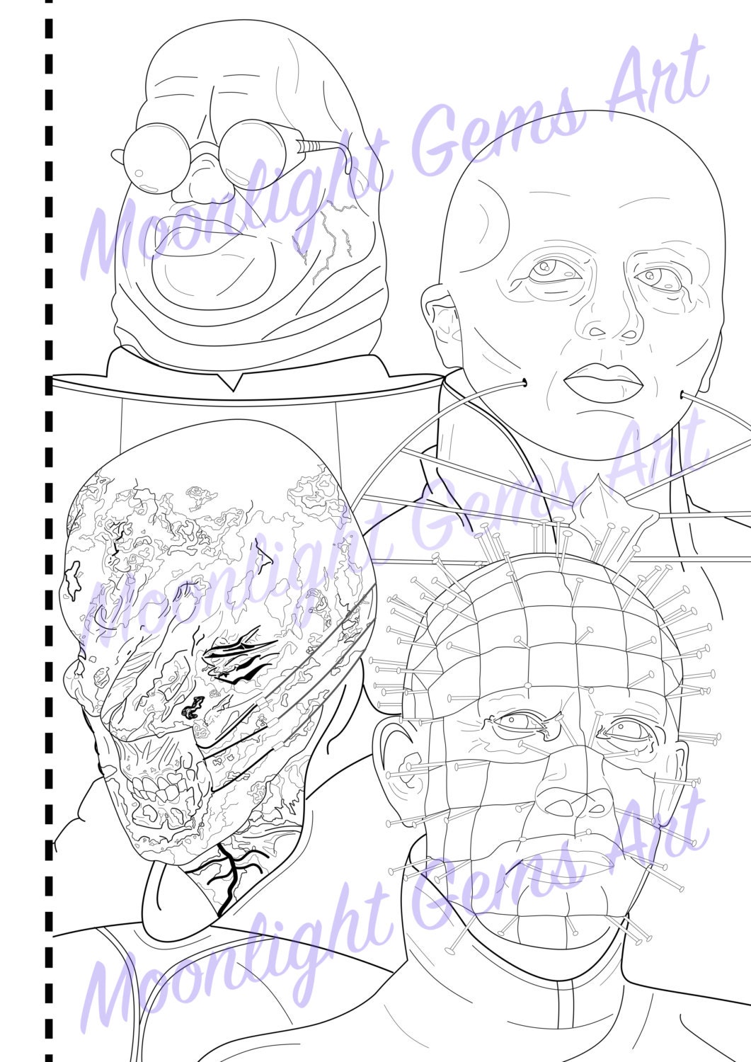 Hellraiser Colouring Page Poster | Etsy