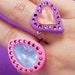 Double Pink Purple Blue Heart Crystal Statement Cocktail Ring - Etsy