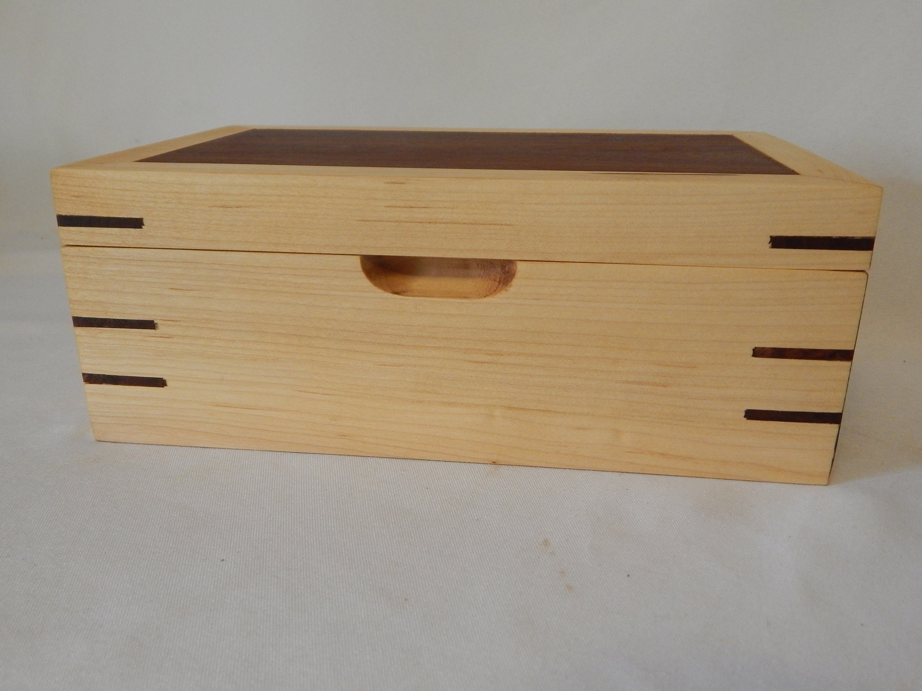 Maple Keepsake Storage Box With Jarrah Top Panel - Etsy