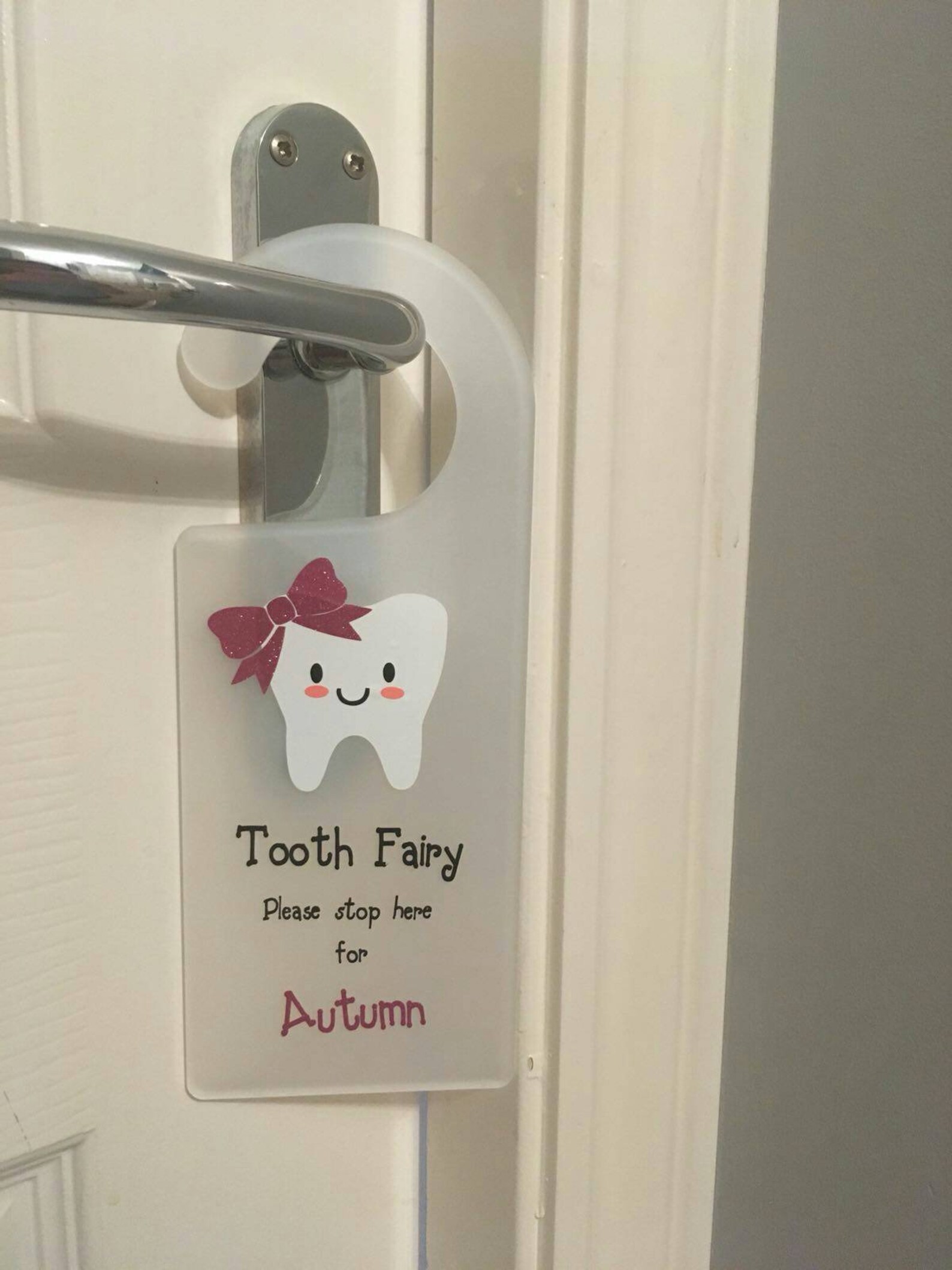 Personalised acrylic tooth fairy door hanger first tooth | Etsy