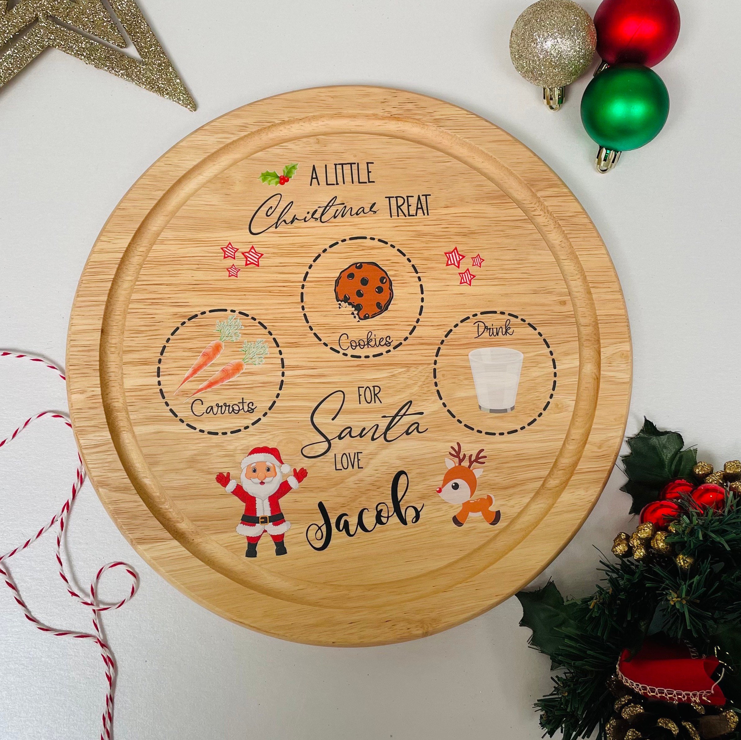 Wooden Christmas Eve Treat Boards Santa Treat Board - Etsy