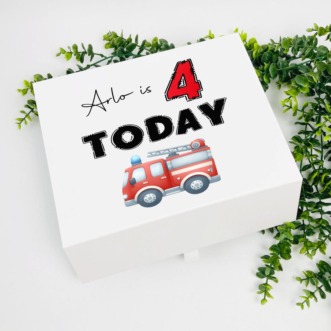 Luxury Personalised Special Birthday Gift Box, Personalised Fire Truck ...