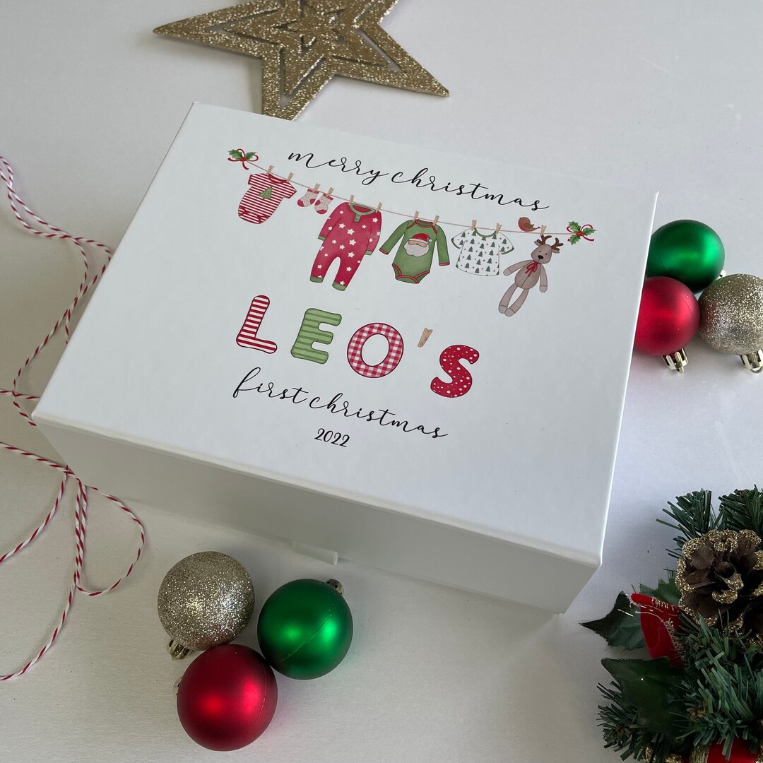 Personalised Baby's First Christmas Keepsake Box - Etsy UK
