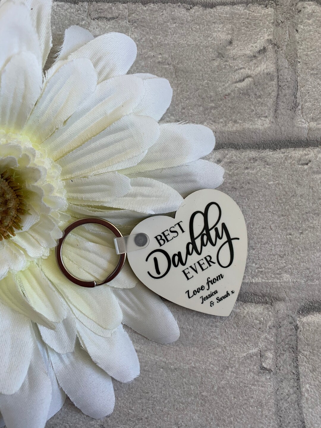 Personalised Best Daddy Ever Keyring, Fathers Day Gift, Daddy Keyring ...