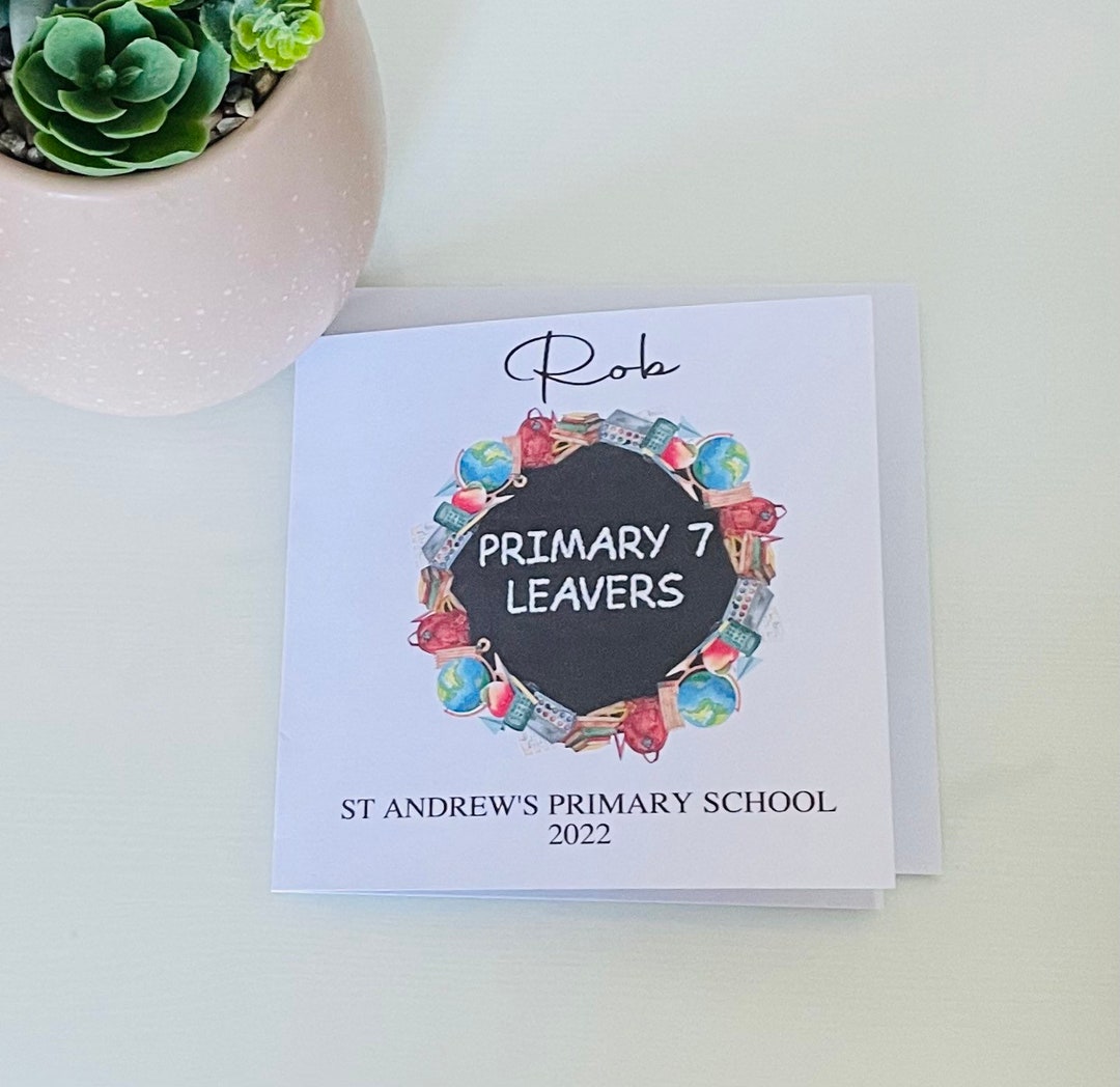 Personalised Class of 2022 Card, Personalised Primary 7 Leavers Card ...