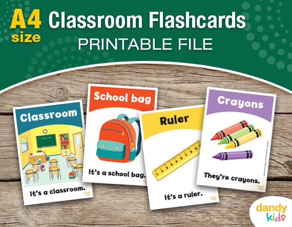Classroom Flashcards / A4 / Printable Flashcards / Set of 15 / | Etsy