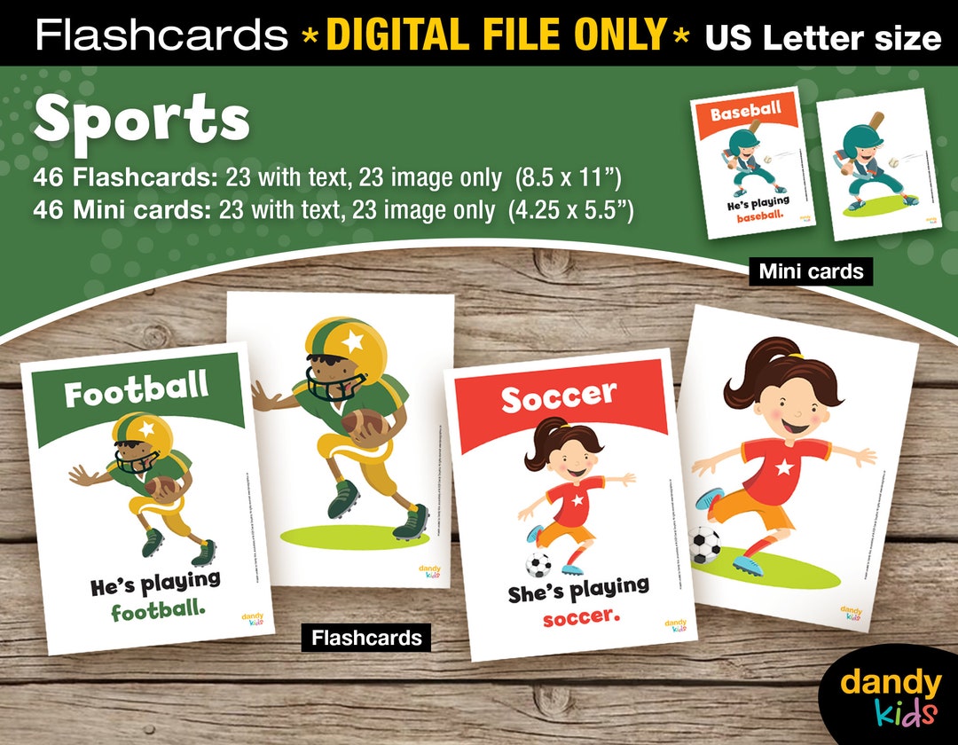 Sports Flashcards / Sports / Printable Flashcards / Set of 23 ...