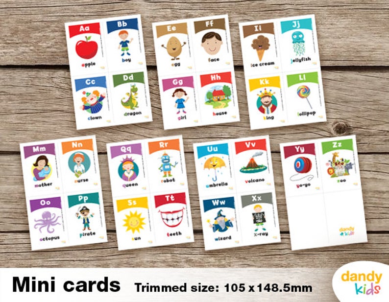 Alphabet Flashcards / A4 / Printable Flashcards / ABC Set of | Etsy