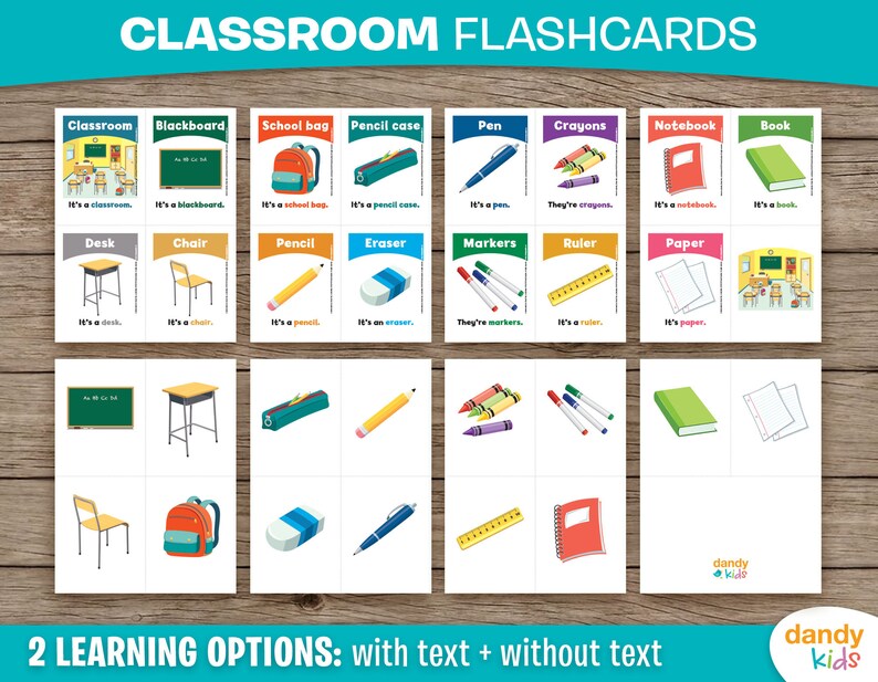 Classroom Flashcards, Printable Classroom Flashcards, Homeschool ...