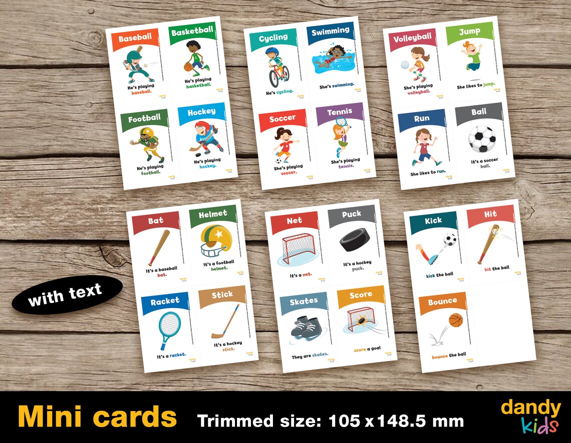 Sports Flashcards / Sports / A4 / Printable Flashcards / Set - Etsy