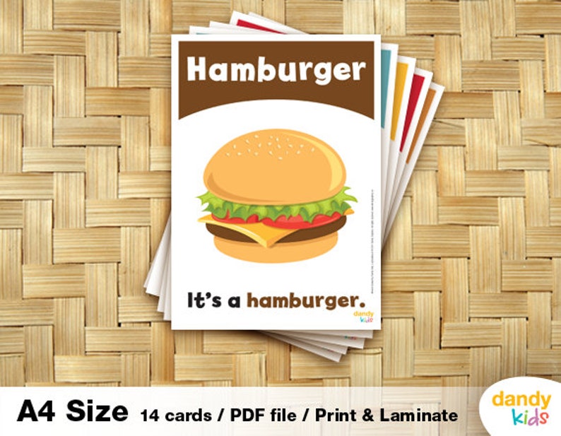 Food Printable Flashcards With Real Food Food Flashcards