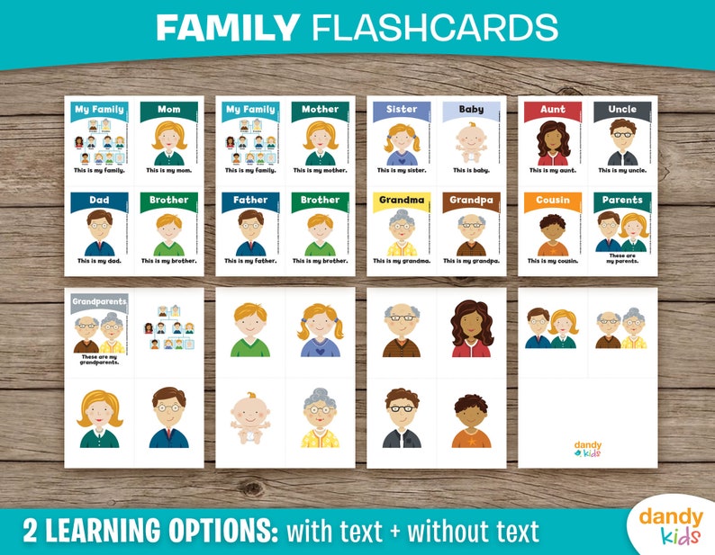 Family Flashcards, Printable Family Flashcards, Homeschool Activity ...
