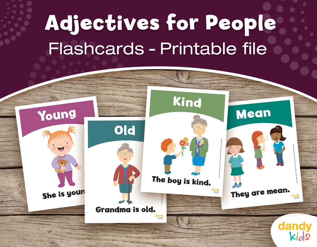 Adjectives for People Flashcards / Printable Flashcards / Set of 16 ...