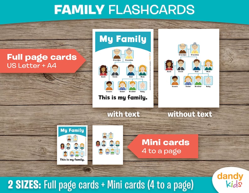 Family Flashcards, Printable Family Flashcards, Homeschool Activity ...