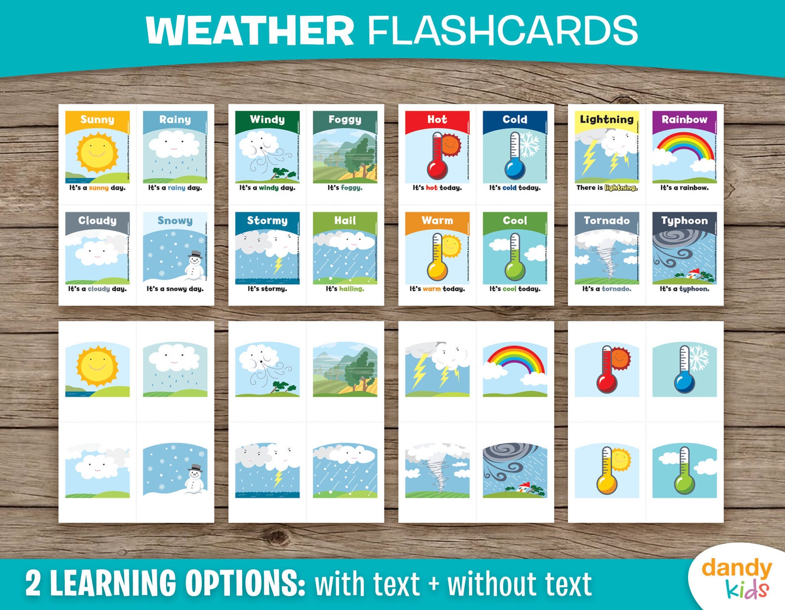 Weather Flashcards, Printable Weather Flashcards, Homeschool Activity ...