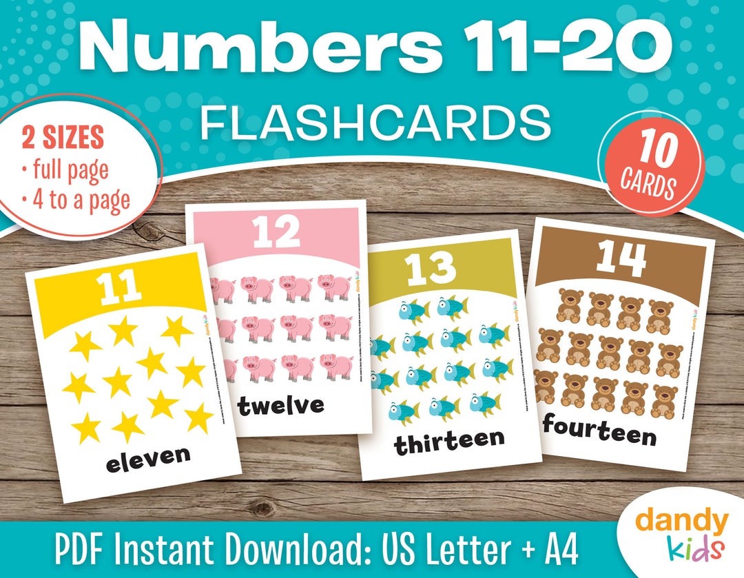 Numbers 11-20 Flashcards, Printable Numbers 11-20 Flashcards, Counting ...