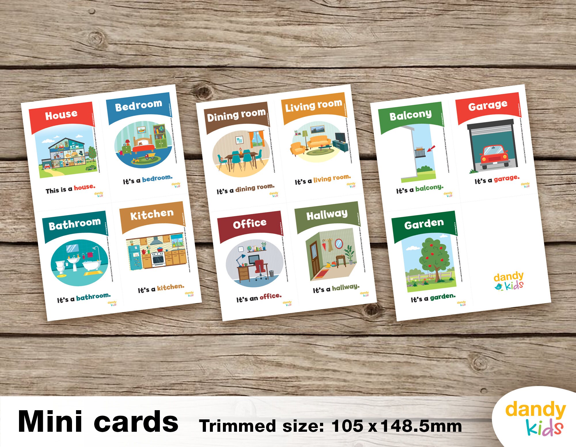 Rooms in a House Flashcards / A4 / Printable Flashcards / Set of 11 ...