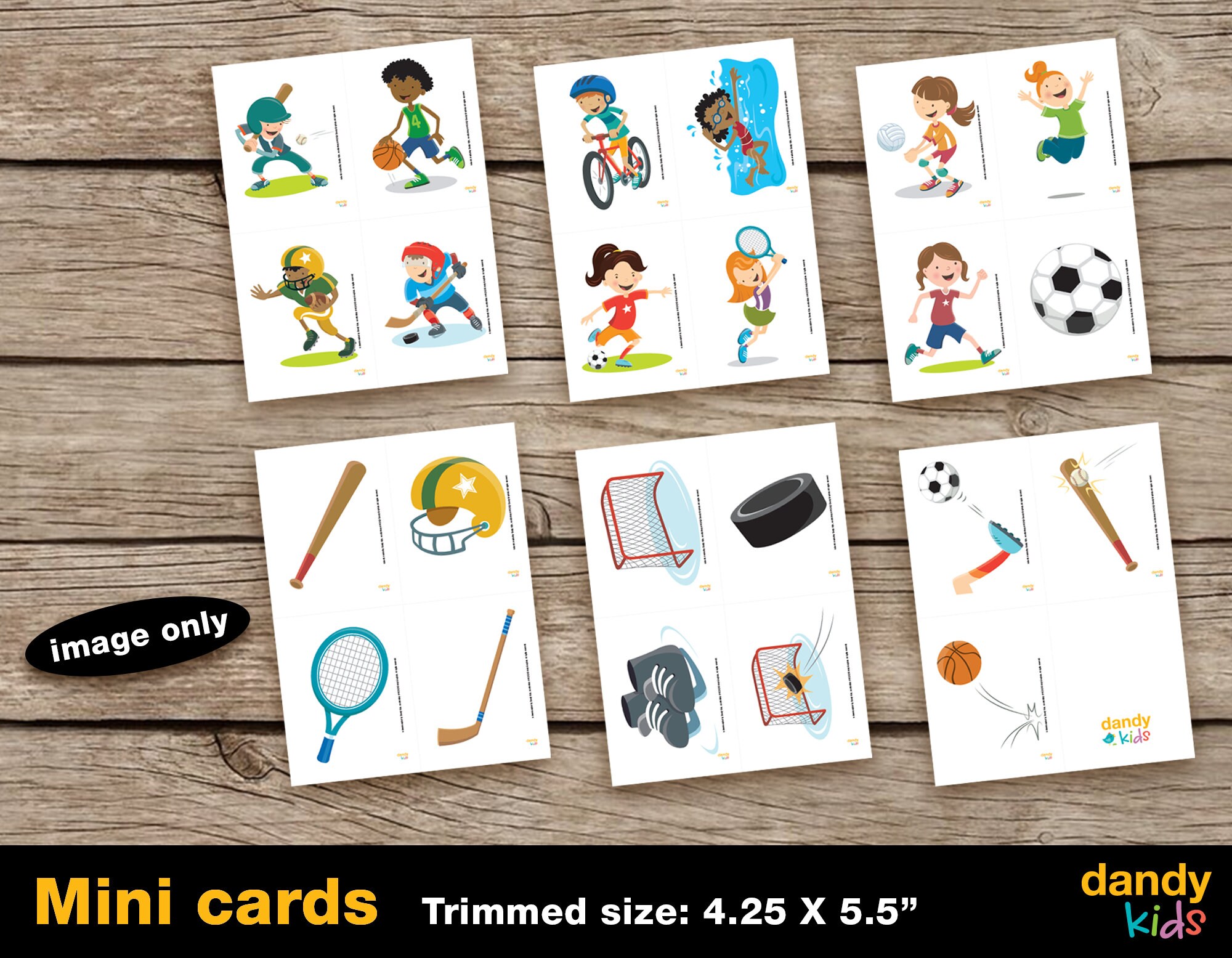 Sports Flashcards / Sports / Printable Flashcards / Set of 23 | Etsy