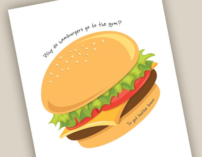 Hamburger Joke Wall Art / Printable / Kids Wall Art / Home | Etsy