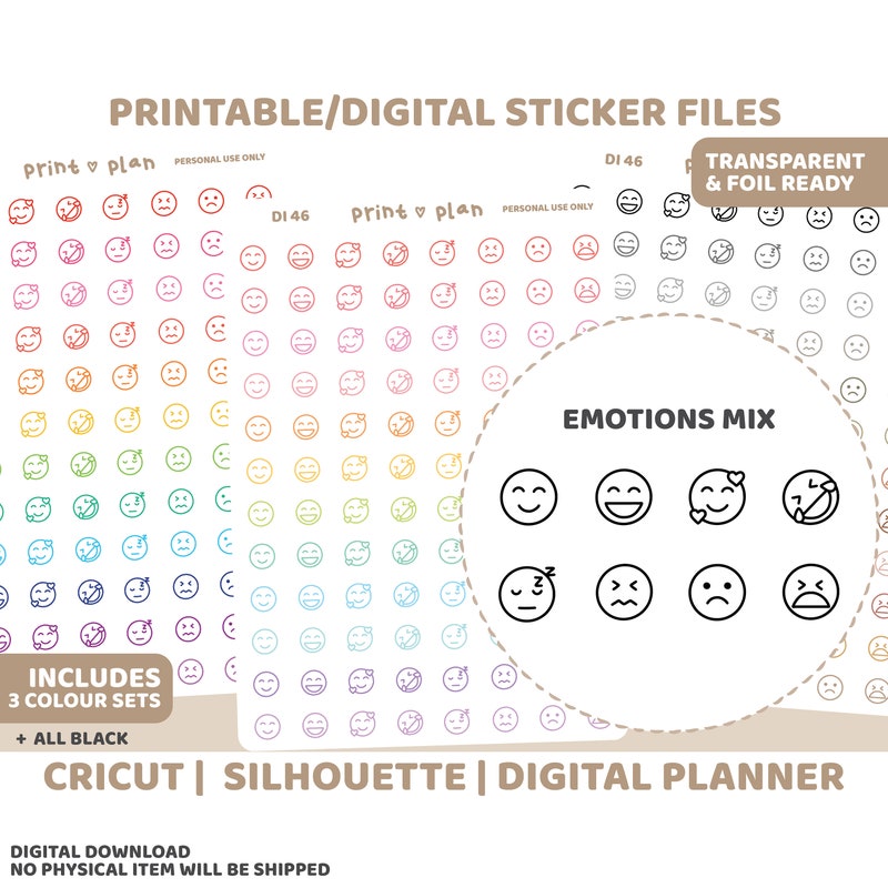 Emotions Sticker Pack - Etsy